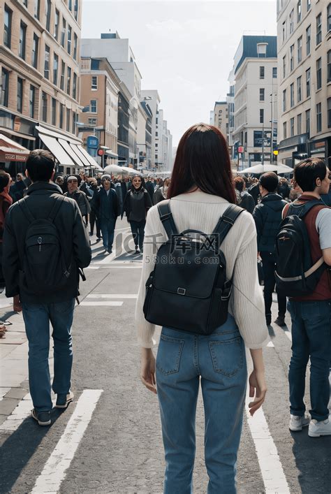街上拥挤的人群摄影图3高清摄影大图 千库网