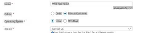 Azureportal Container Settings Section Missing From Azure App Service Stack Overflow