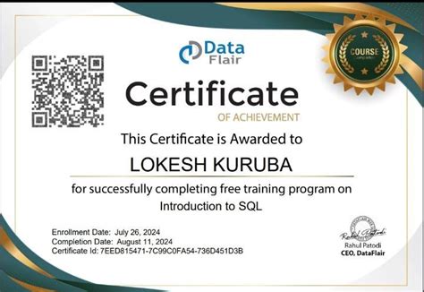 Lokesh Kuruba On Linkedin Sql Dataflair