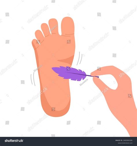 Feather Foot Tickle In Flat Design On White Royalty Free Stock Vector 2402065185 Avopix Com