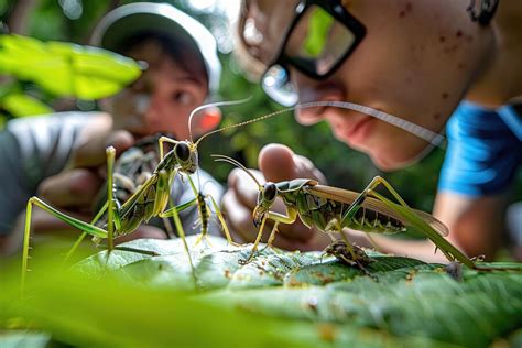 Premium Photo A Group Of People Looking At A Grasshopper