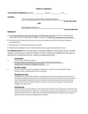 Fillable Online Contract Addendum Contract Addendum Template Format Sample And Form Fax Email