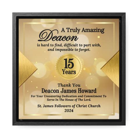 Custom Deacon Anniversary Framed Canvas Wrap Wall Art Personalized