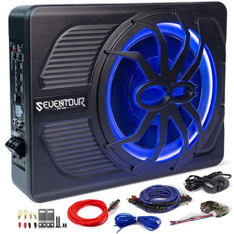 Seventour 10 800w Slim Under Seat Powered Car Subwoofer