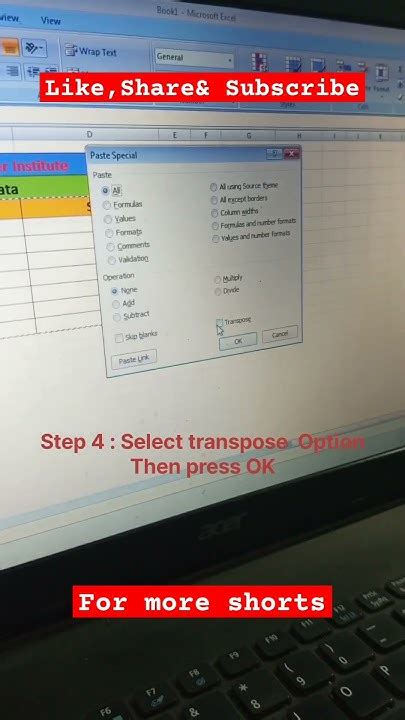 Excelmagic Transpose Data In Excel Viral Youtubeshorts Takshashilacomputerinstitu8651