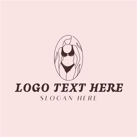 Seductive Swimsuit Lingerie Logo Feminine And Sexy Design For Beauty
