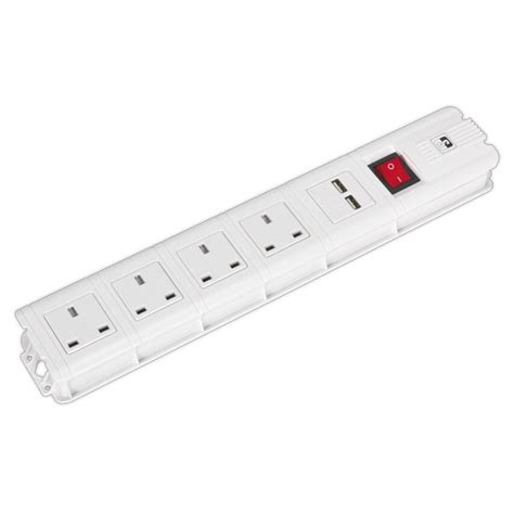 Shop Sealey Extension Cable M X V X USB Sockets White Tools Machining Sockets