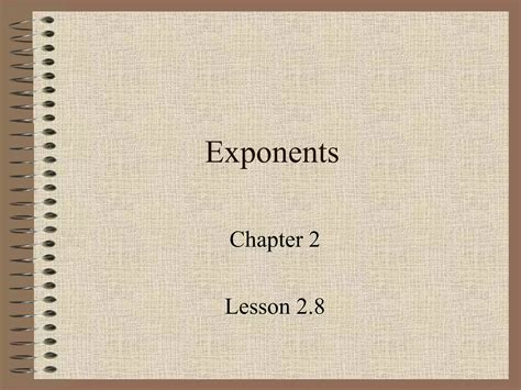 Exponents Ppt Physics Science