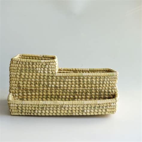 Moonj Grass Desk Oraganizer Orange Skies