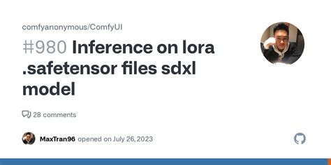 Inference On Lora Safetensor Files Sdxl Model · Issue 980 · Comfyanonymouscomfyui · Github