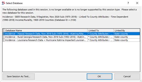 selectanotherdatabase png — seer stat help system