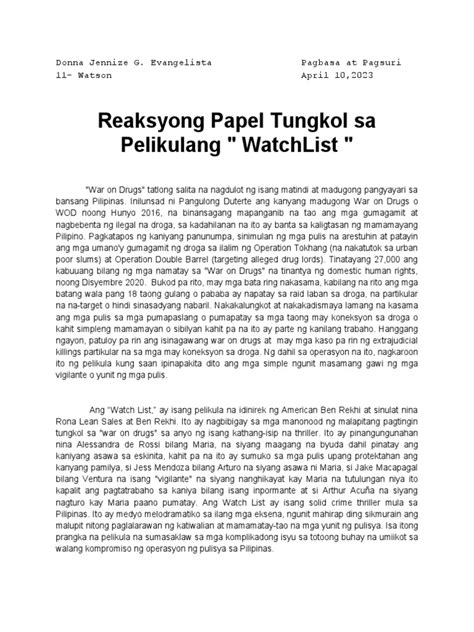 Reaksyong Papel 3 Pdf