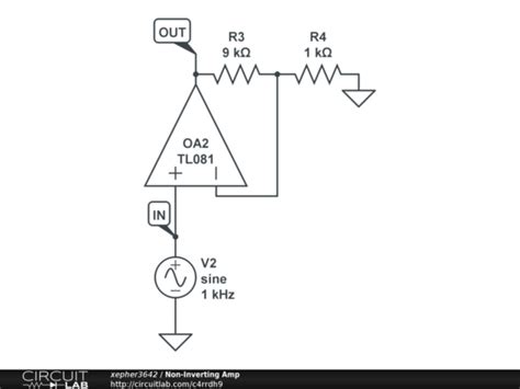 Non Inverting Amp Circuitlab