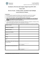 Introductory Electrical Engineering Lab Electric Circuits Course Hero