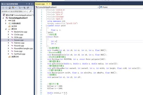 opengl 图形学作业绘制房屋 Opengl好例子