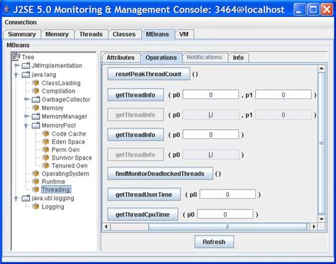 using jconsole to monitor applications