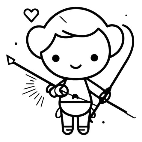 Premium Vector Cupid With Bow And Arrow Vector Illustration Cupid Holding Bow And Arrow