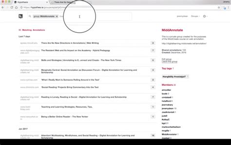 Annotating Readings With Hypothesis Pedagogy Playground