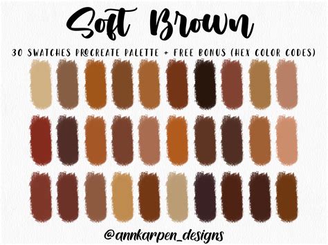 RUSTIC PROCREATE Color Palette Hex Codes Brown Tan Green Atelier Yuwa Ciao Jp