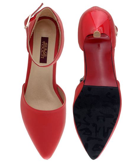 Shuz Touch Red Kitten Heels Price In India Buy Shuz Touch Red Kitten Heels Online At Snapdeal