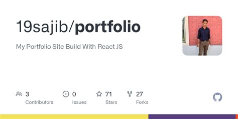 GitHub Sajib Portfolio My Portfolio Site Build With React JS