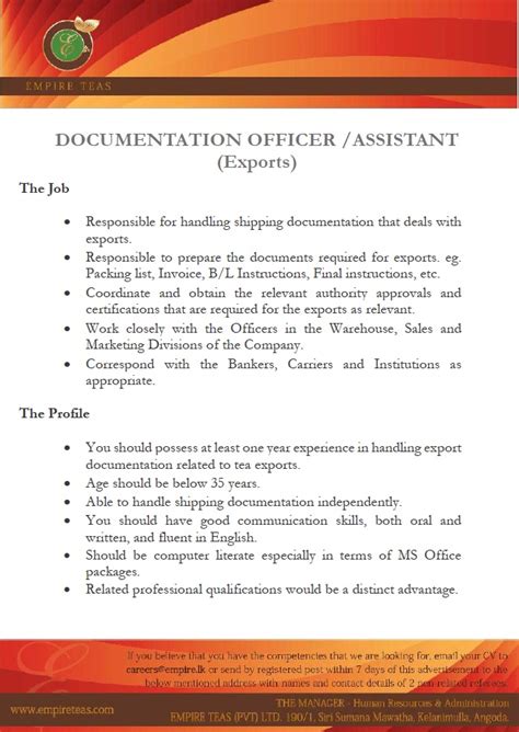 Documentation Officer Assistant