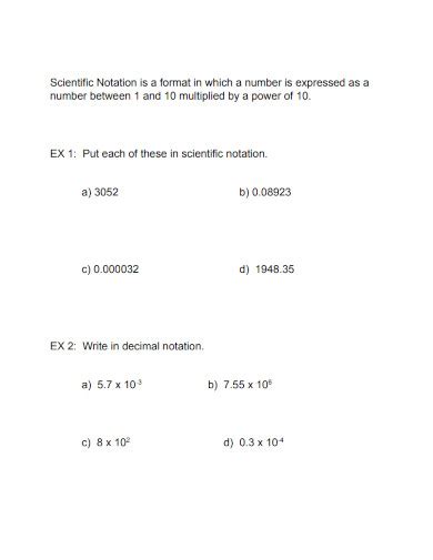 Scientific Notation 19 Examples Format How To Pdf