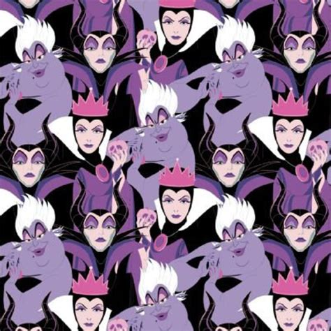 Disney Villains Purple Fabric Designed By Disney For Camelot Etsy