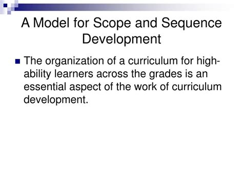 PPT Designing A Scope And Sequence For Your Gifted Program PowerPoint Presentation ID