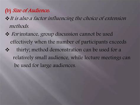 Factors Influencing The Selection And Combination Of Extension Teaching