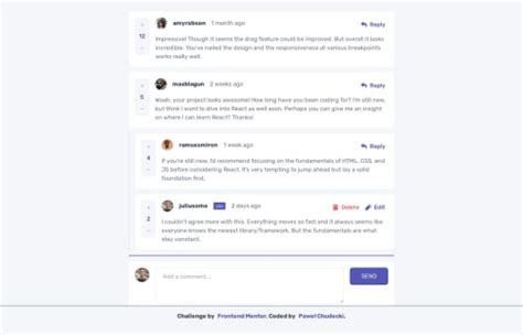 Frontend Mentor Interactive Comments Section Coding Challenge Solution