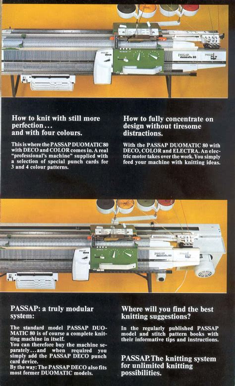 Passap Duomatic Knitting Machines • Passap Canada