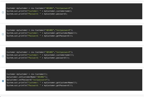 Solved Given The Following Class What Sets Of Statements