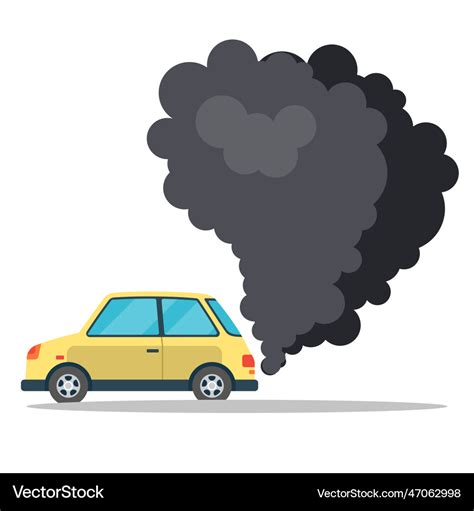 Automobile Air Pollution Exhaust Gases From Car Vector Image