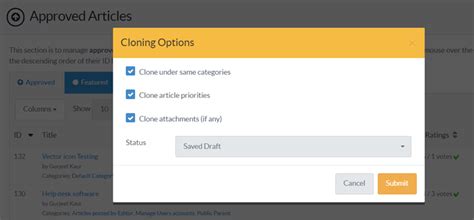 Clone Knowledge Base Articles Phpkb Features