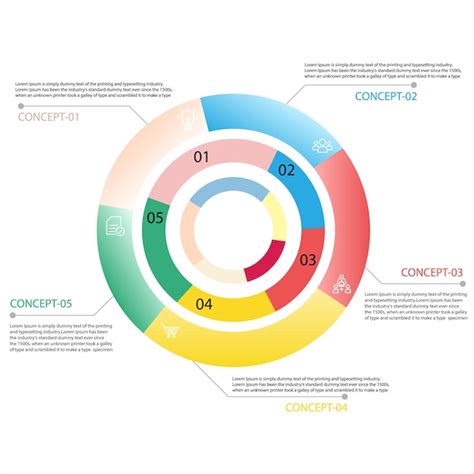 Premium Vector Infographic Circle Ring Idea Shape Data Vector Template Process Concept Step