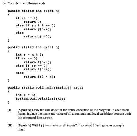 Solved B Consider The Following Code Public Static Int