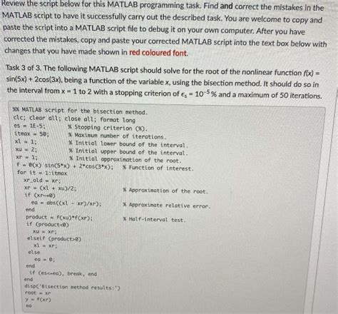 Review The Script Below For This Matlab Programming