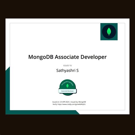 Mongodb Certification Developer Database Nosql Learningjourney