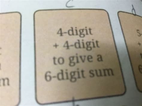 4 Digit 4 Digit To Give A 6 Digit Sum Filo