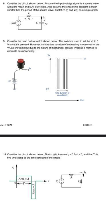 Solved 8 Consider The Circuit Shown Below Assume The Input