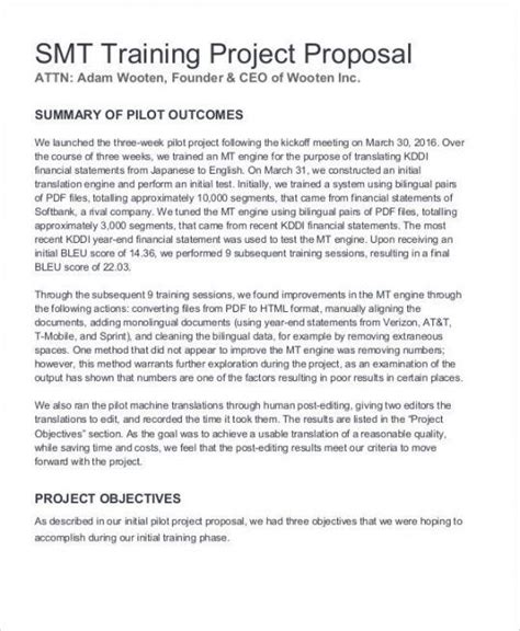 Training Course Proposal Template Proposal Templates Project Proposal Template Proposal