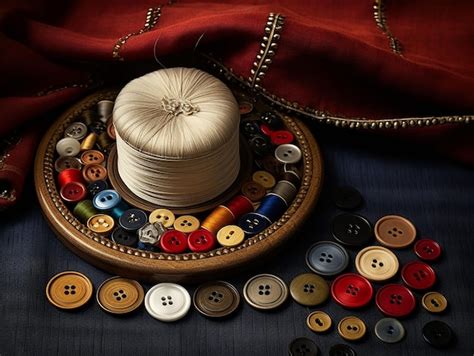 Premium AI Image Sewing Material And Fabric On A Table Generated Ai