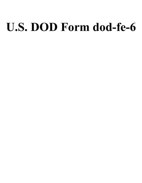 U S Dod Form Dod Fe 6