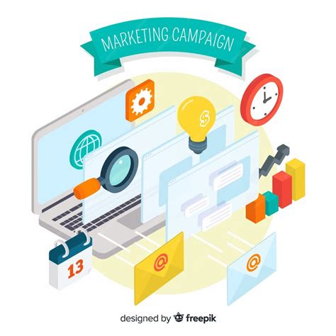 마케팅 캠페인 평면 배경 무료 벡터