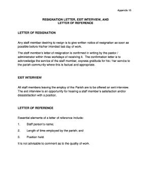 Fillable Online RESIGNATION LETTER EXIT INTERVIEW AND Fax Email Print PdfFiller