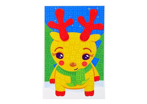 Diy Coloured Mosaic Christmas Reindeer Patching Set Toys Creative