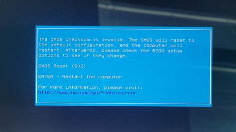 Cmos Error Hp Support Community 9089411