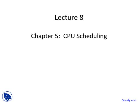 Cpu Scheduling Computer Operating Systems Lecture Slides Slides