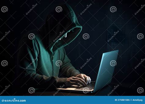 A Hacker Sitting In Front Of Multiple Computer Screens Ai Royalty Free